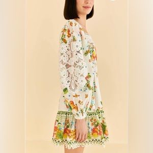 FARM Rio | Dresses | Nwt Farm Rio Offwhite Tropical Romance Scarf Mini ...